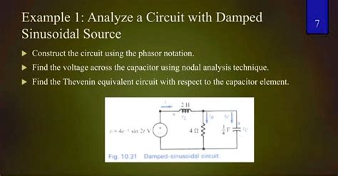 solved example 1 analyze a circuit with damped sinusoidal source
