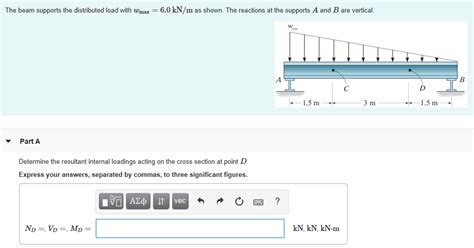 solved the beam supports the distributed load with wmax