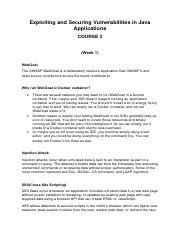 Course Pdf Exploiting And Securing Vulnerabilities In Java Applications COURSE Week