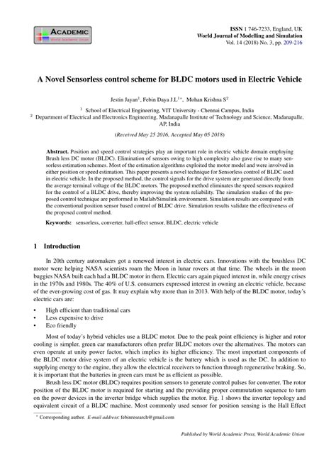 Pdf A Novel Sensorless Control Scheme For Bldc Motors Used In