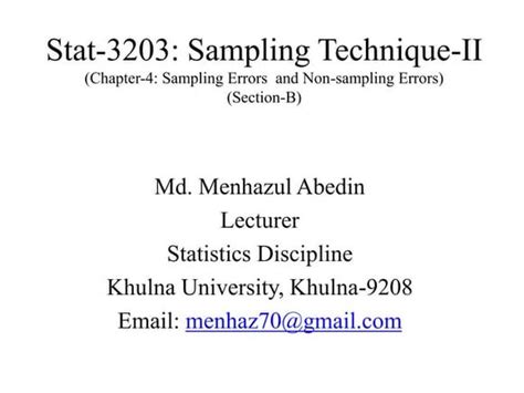 sampling and non sampling error pptx