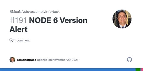 node 6 version alert · issue 191 · bmuun vsts assemblyinfo task · github