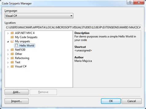 Deploying Snippets Within VSIX Package CodeProject