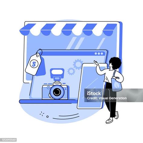 사용되는 전자 거래 추상 적 개념 벡터 일러스트레이션 중고매장에 대한 스톡 벡터 아트 및 기타 이미지 중고매장 컴퓨터