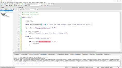 C Tutorial 25 How To Write To A File In C Youtube