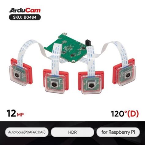 Buy Arducam B0484 12mp Imx708 Quad Camera Kit Wide Angle Stereo Synchronized Camera Module For