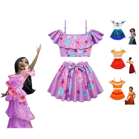 Girls Encanto Swimsuit Mirabel Isabella Pepa Dolores Swimsuit Princess