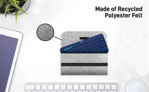 GREENSHEEP Felt Sleeve For Logitech K380 Bluetooth Multi Device Wireless Keyboard Travel Case