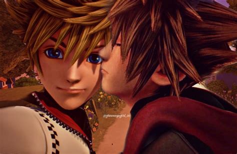 The Domestic Soroku Headcanons And Aus Roxas Kisses Sora On The Forehead