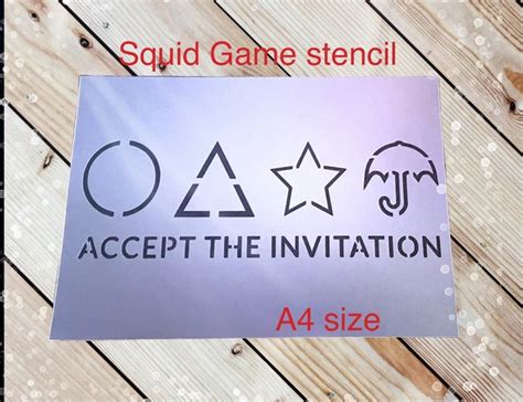 Squid Game Stencilred Light Green Light Invitation Cardsquid Game