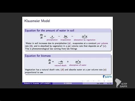 Free Video Deterministic Mathematical Modeling In Quantitative Ecology Class 14 From Ictp