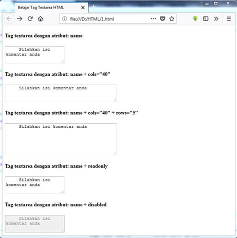 Tutorial Form Html Part 11 Fungsi Dan Cara Penggunaan Tag Textarea