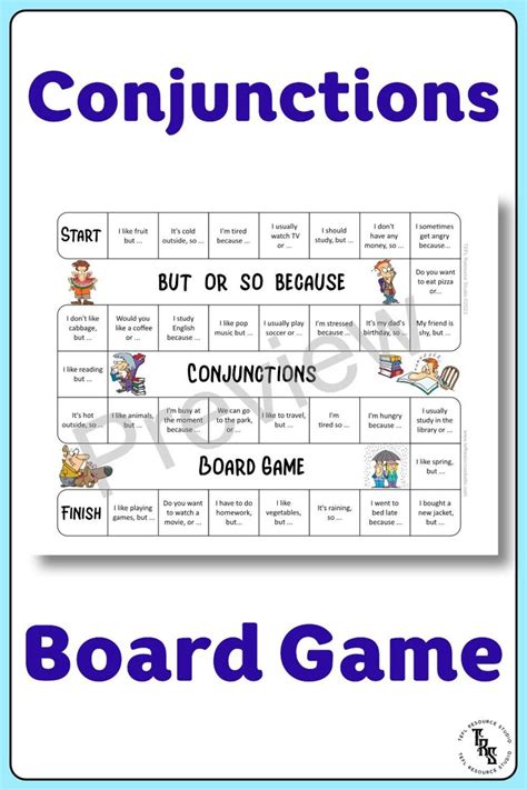 Conjunctions Board Game Esl Speaking Activity For Adults And Teens
