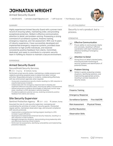Security Guard Summary At Alice Hager Blog