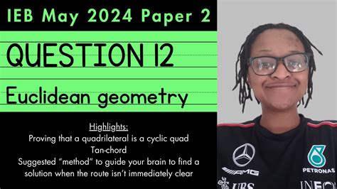 Ieb May 2024 Paper 2 Question 12 [grade 12 Mathematics] Euclidean Geometry Youtube