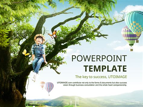 파워포인트 배경 교육 자연과 어린이 유토이미지 상세페이지 베이직샵 파워포인트 20803490