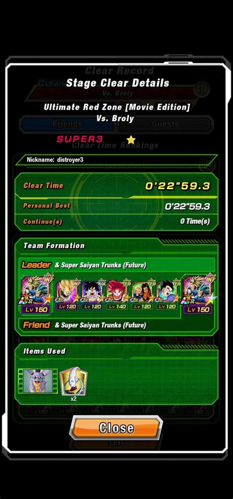 Finally Beat Red Zone Broly With A Rainbow Super Team R Dbzdokkanbattle