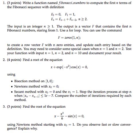 Solved Points Write A Function Named Fibonacci Chegg