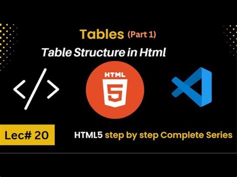 Tables In Html Part Html Step By Step Complete Course YouTube