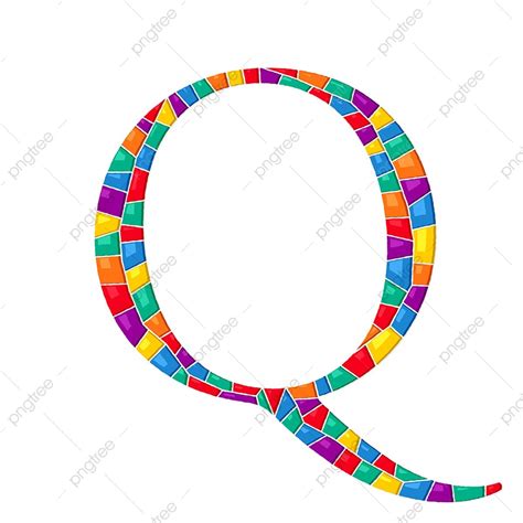 흰색 배경 위에 색상의 문자 Q 벡터 모자이크 타일 구성 위에 삽화 선명한 Png 일러스트 및 벡터 에 대한 무료