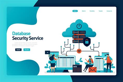 Database Security Service Landing Page Design Safety Internet Data Access User Privacy