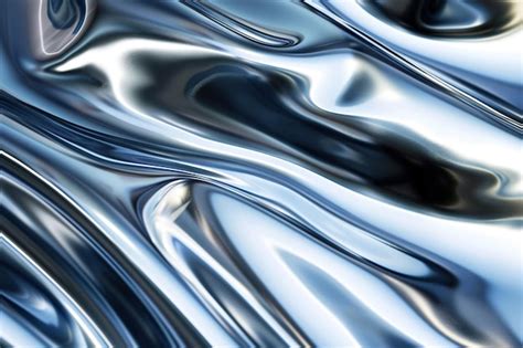 Premium Photo Abstract Fluid Silver Waves With A Metallic Sheen And Reflections