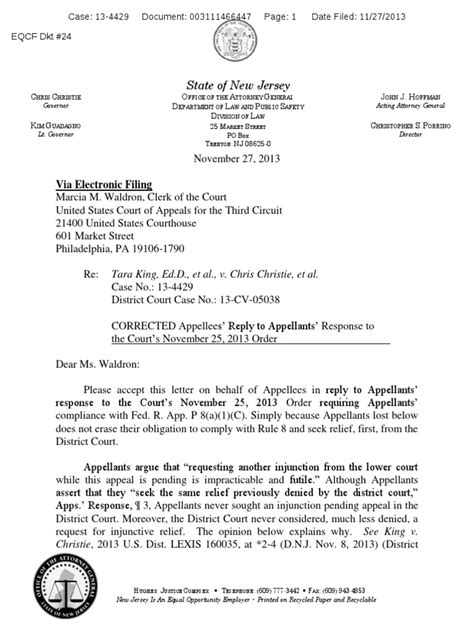 State Of New Jersey Via Electronic Filing Download Free Pdf