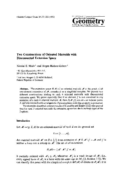 pdf two constructions of oriented matroids with disconnected