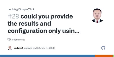 could you provide the results and configuration only using one or two
