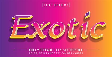 Exotic Text Editable Style Effect Stock Vector Illustration Of Text Typo 326066992