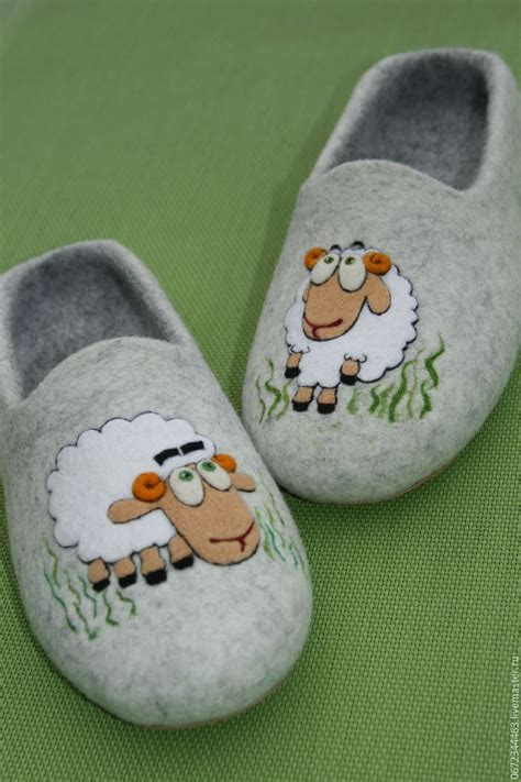 Купить Валяные Тапочки мужскиеandженские Овечка валяная обувь тапочки домашние тапочки из