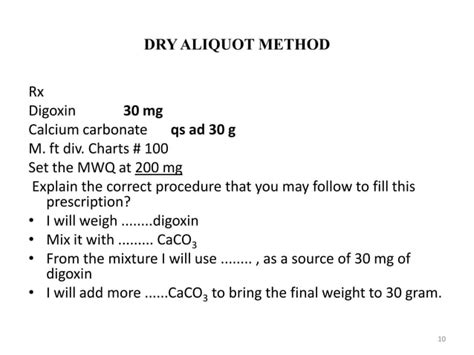 Aliquot Method For Weighing And Measuring Pdf