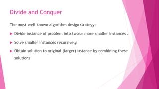 Algorithm Design Techiques Divide And Conquer PPT