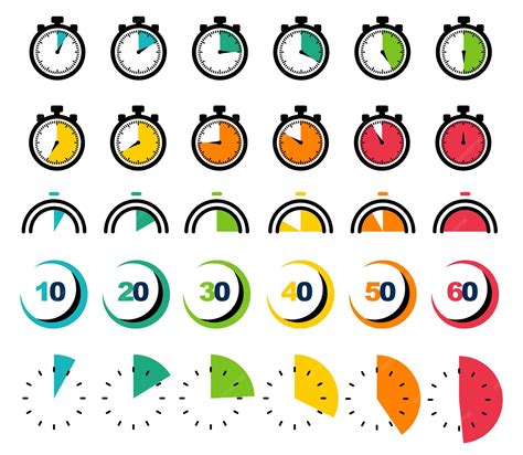 Premium Vector Different Stopwatch Or Timer Icons Collection