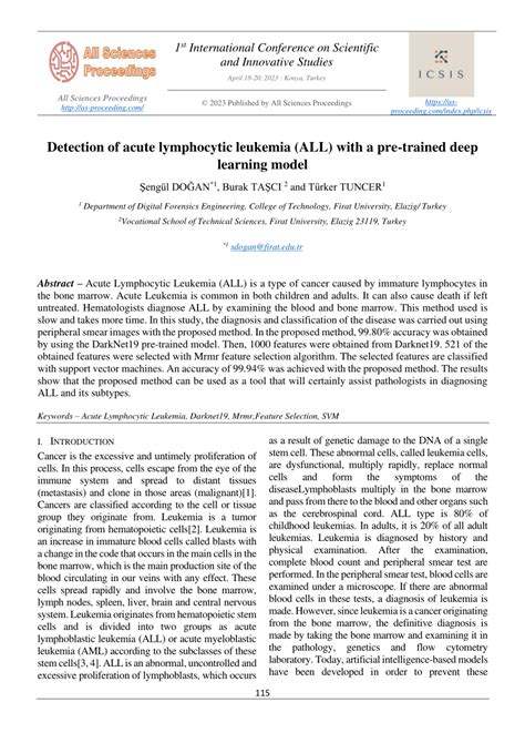 Pdf Detection Of Acute Lymphocytic Leukemia All With A Pre Trained