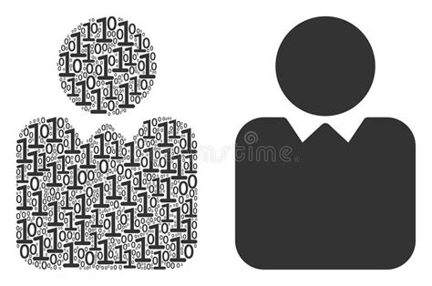 person composition of binary digits stock vector illustration of