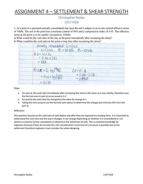 Assignment 4 Warning Tt Undefined Function 32 Assignment 4 Settlement And Shear Strength