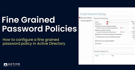 Create Fine Grained Password Policy Step By Step Guide Active
