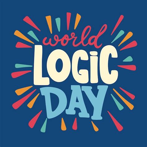 Premium Vector World Logic Day Lettering Inscription Handwriting