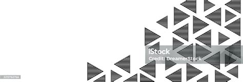 복사 공간이 있는 검은색 삼각형 기하학적 배경입니다 추상 비즈니스 배너 기술 벽지 벡터 일러스트 레이 션 미래 최소 프레임 삼각형에 대한 스톡 벡터 아트 및 기타 이미지