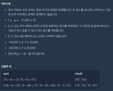 Algorithm 프로그래머스 Ox 퀴즈 Kotlin Algorithm 프로그래머스 Ox 퀴즈 Kotlin