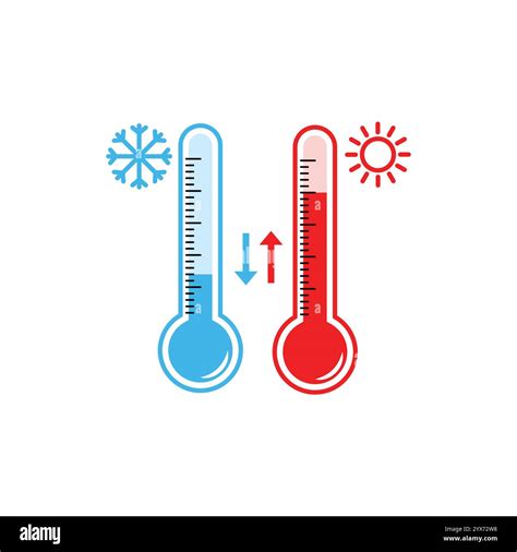 Thermometer Icon Or Temperature Symbol Hot And Cold Weather Stock Vector Image And Art Alamy