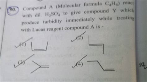 50 Compound A Molecular Formula Mathrm{c}{4} Mathrm{h}{8} React W