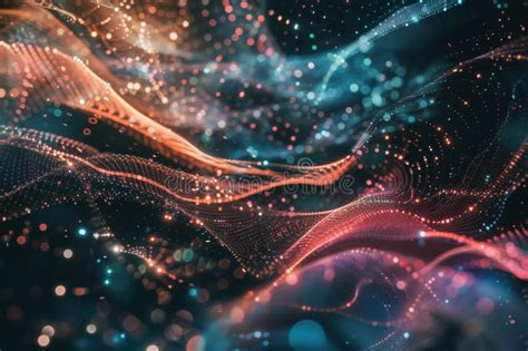 Abstract Ai Algorithm Background With Futuristic Neural Networks And Data Flow Stock Image