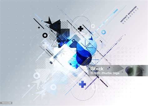 다양 한 기술적 요소와 추상적인 기술 배경입니다 벡터 일러스트입니다 벡터에 대한 스톡 벡터 아트 및 기타 이미지 벡터 추상적인 0명 Istock
