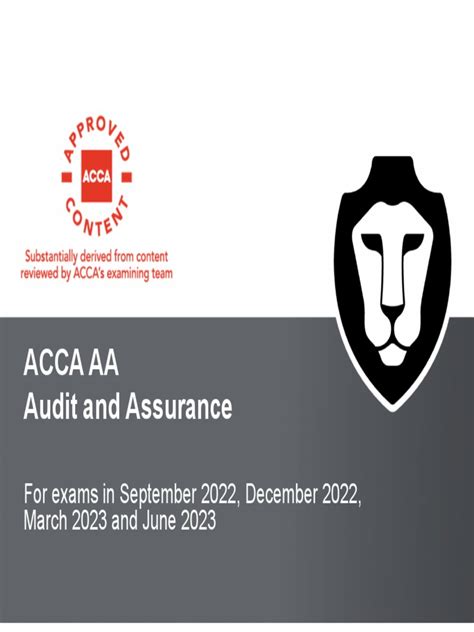 Acca Audit And Assurance Aa Chapter 1 Pdf Financial Audit Audit