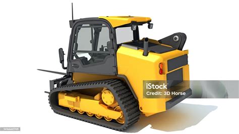 미니 추적 스키드 로더 건설 기계 흰색 배경에 3d 렌더링 3차원 형태에 대한 스톡 사진 및 기타 이미지 3차원 형태 건설 산업 건초 재배 식물 Istock