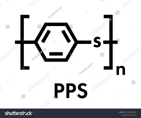 Polimérico Sulfuro De Polifenileno Pps Estructura Vector De Stock