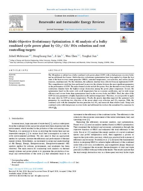 Multi Objective Evolutionary Optimization And 4e Analysis Of A Bulky
