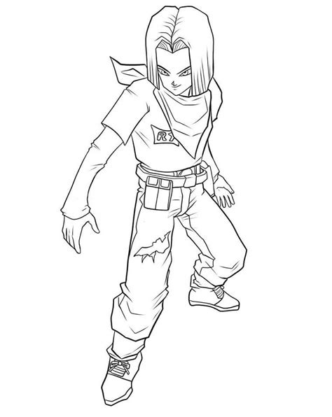 Android 17 Coloring Page Coloring Pages